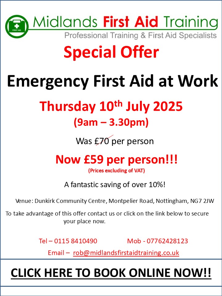 EFAW 10th July 2025 - Midlands First Aid Training : Midlands First Aid ...